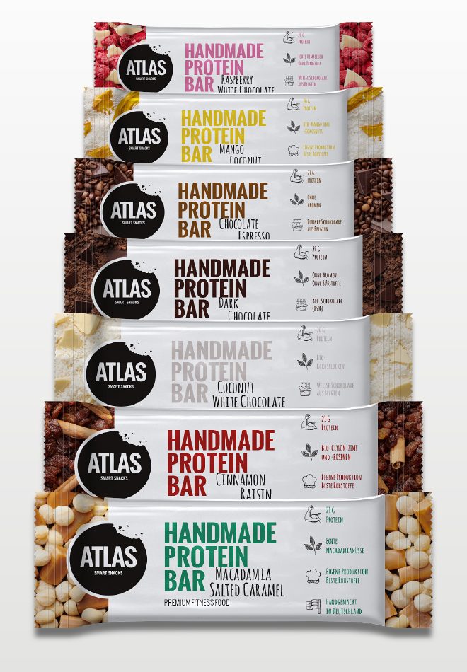Atlas Smart Snacks | Low-Carb Proteinriegel | Natürliche Zutaten